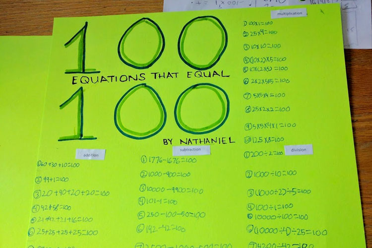 2017 Stories 08 100 Equations That Equal 100 Karenika